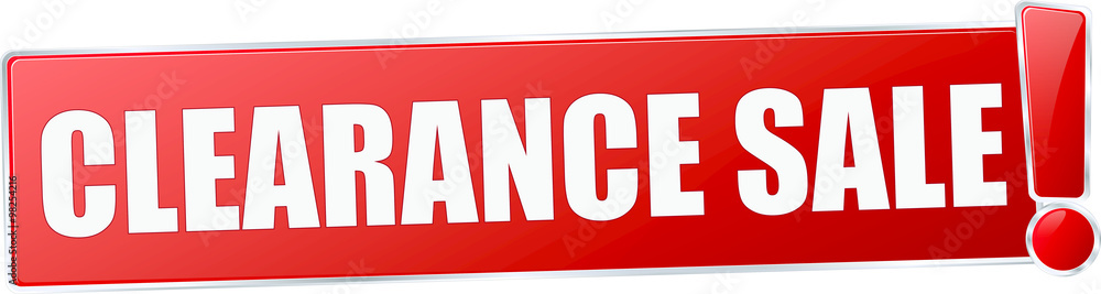 modern red clearance sale vector sign in red with metallic border and a ...