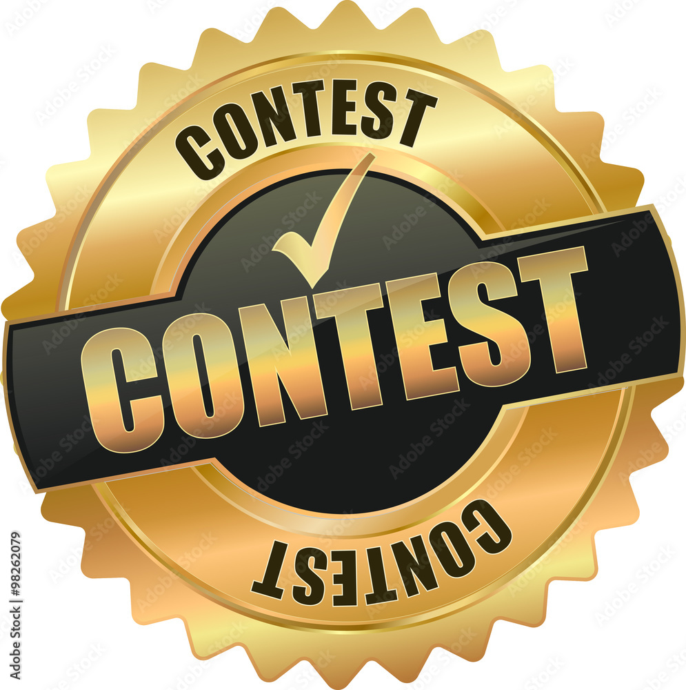 golden shiny vintage contest 3D vector icon seal sign button shield ...