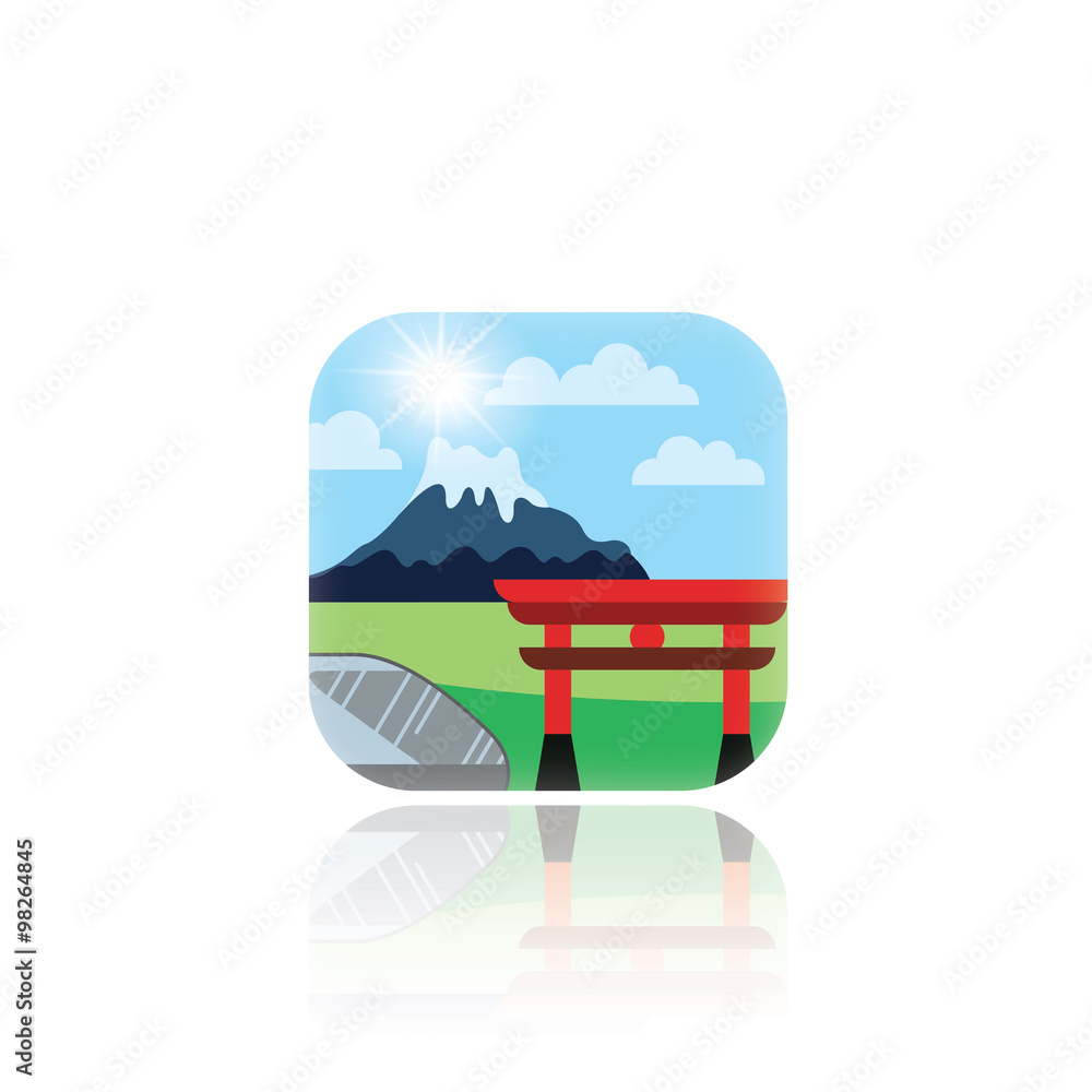 Japan App Icon Stock Vector | Adobe Stock