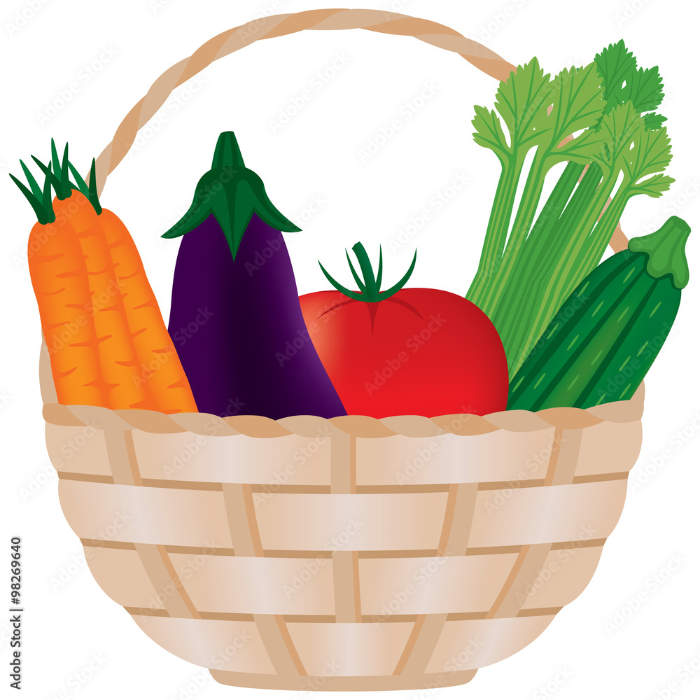 Vegetables Basket Vector