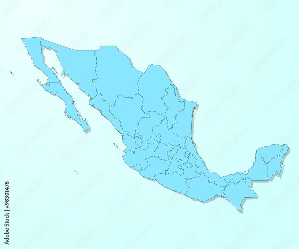 Mexico blue map on degraded background vector Stock Vector | Adobe Stock