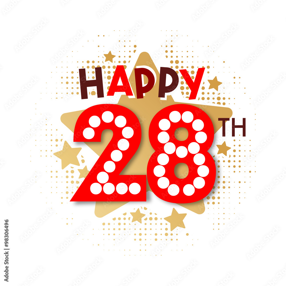 Happy 28th Birthday Stock Vector | Adobe Stock
