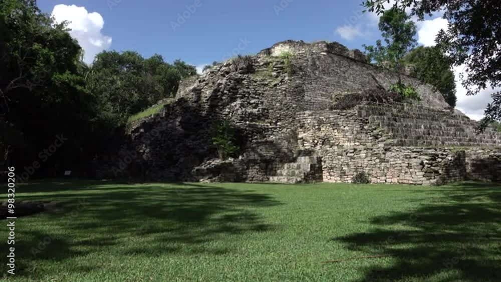 Costa Maya Mexico Kohunlich Mayan Ruins Temple building 4K ...