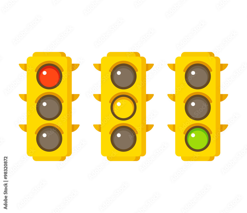 Traffic light icons Stock Vector | Adobe Stock