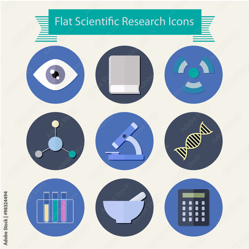 Flat design scientific research icons Stock Vector | Adobe Stock