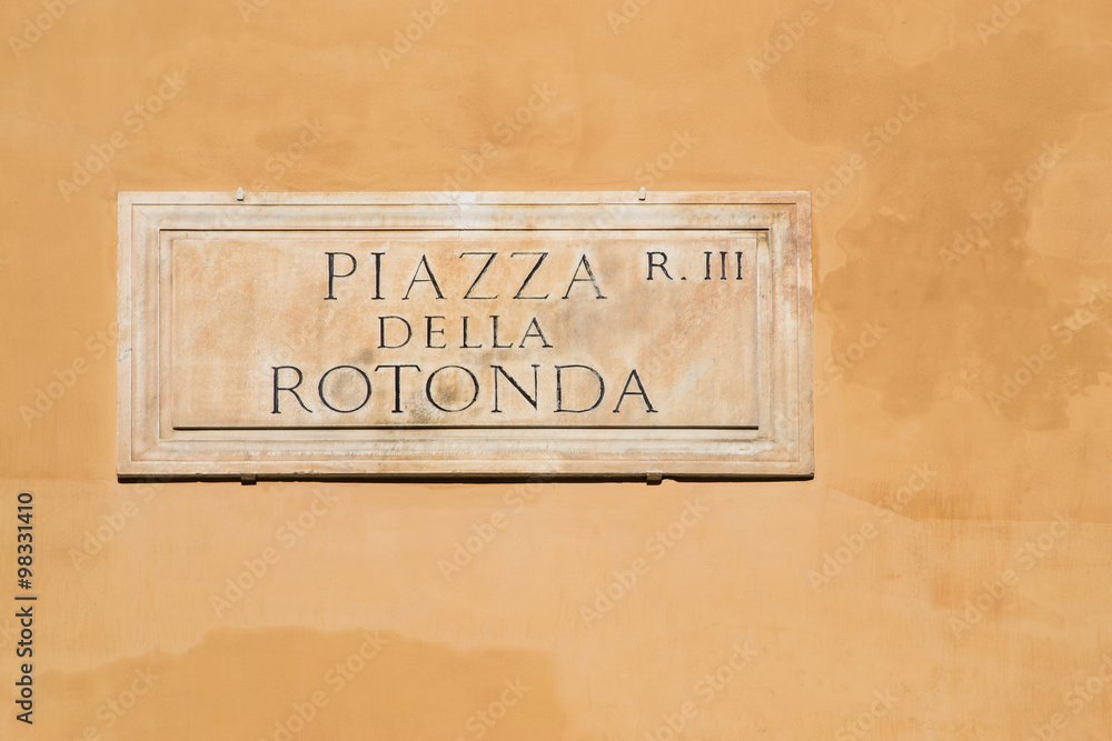 Targa di Piazza della Rotonda, Pantheon, Roma Stock Photo | Adobe Stock