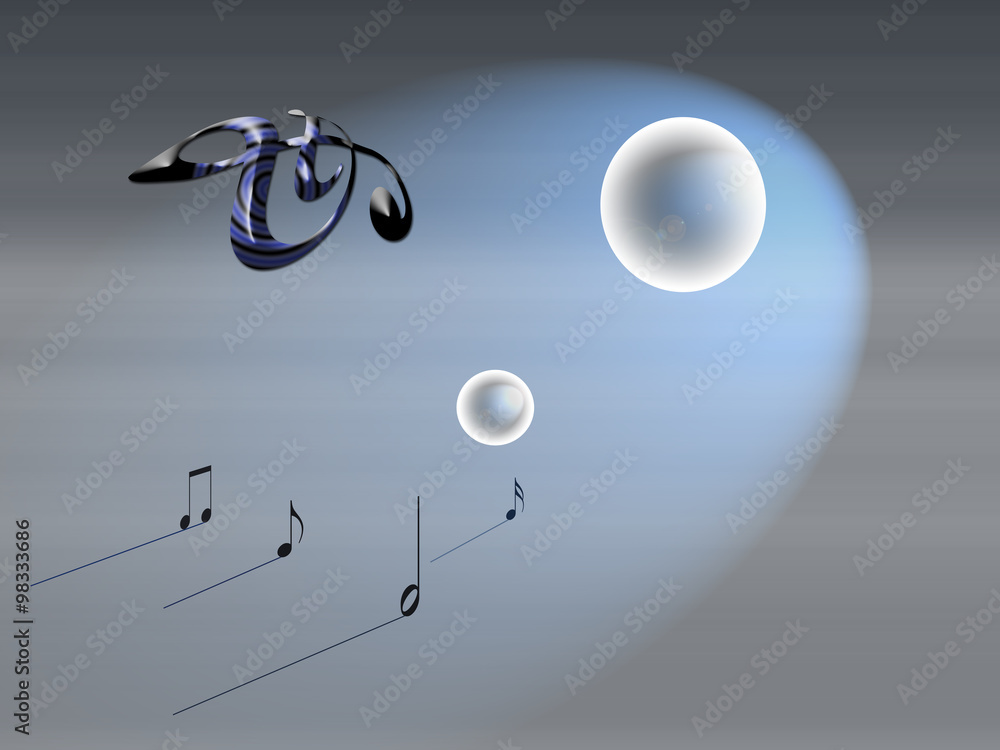 Note Musicali/immagine realizzata con il computer di note sparte nello ...
