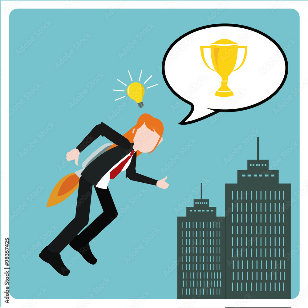 Entrepreneur illustration over color background Stock Vector | Adobe Stock