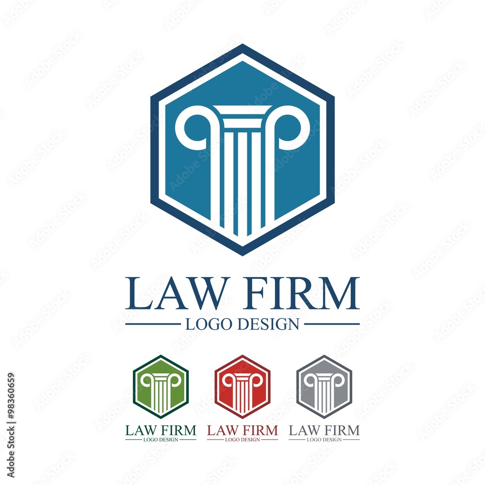 Law Firm Logo, Law Firm Pillar Hexagon Design Logo Vector Stock Vector ...
