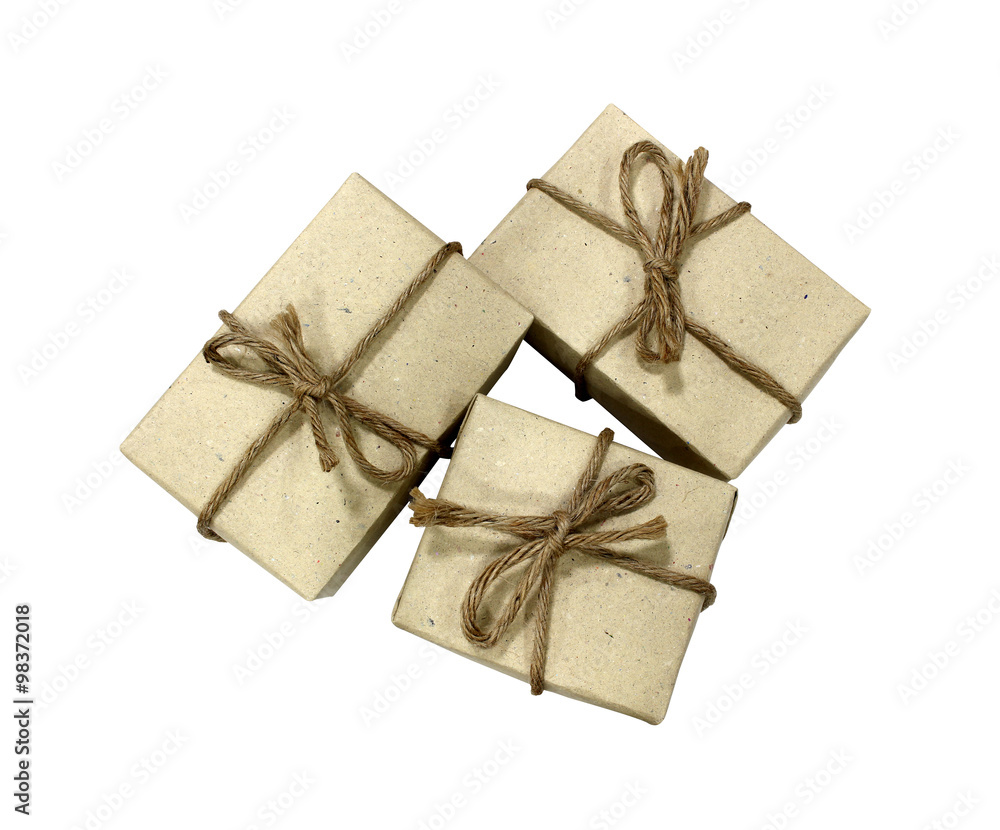 Gift box paper texture on white background, vintage design Stock Photo ...