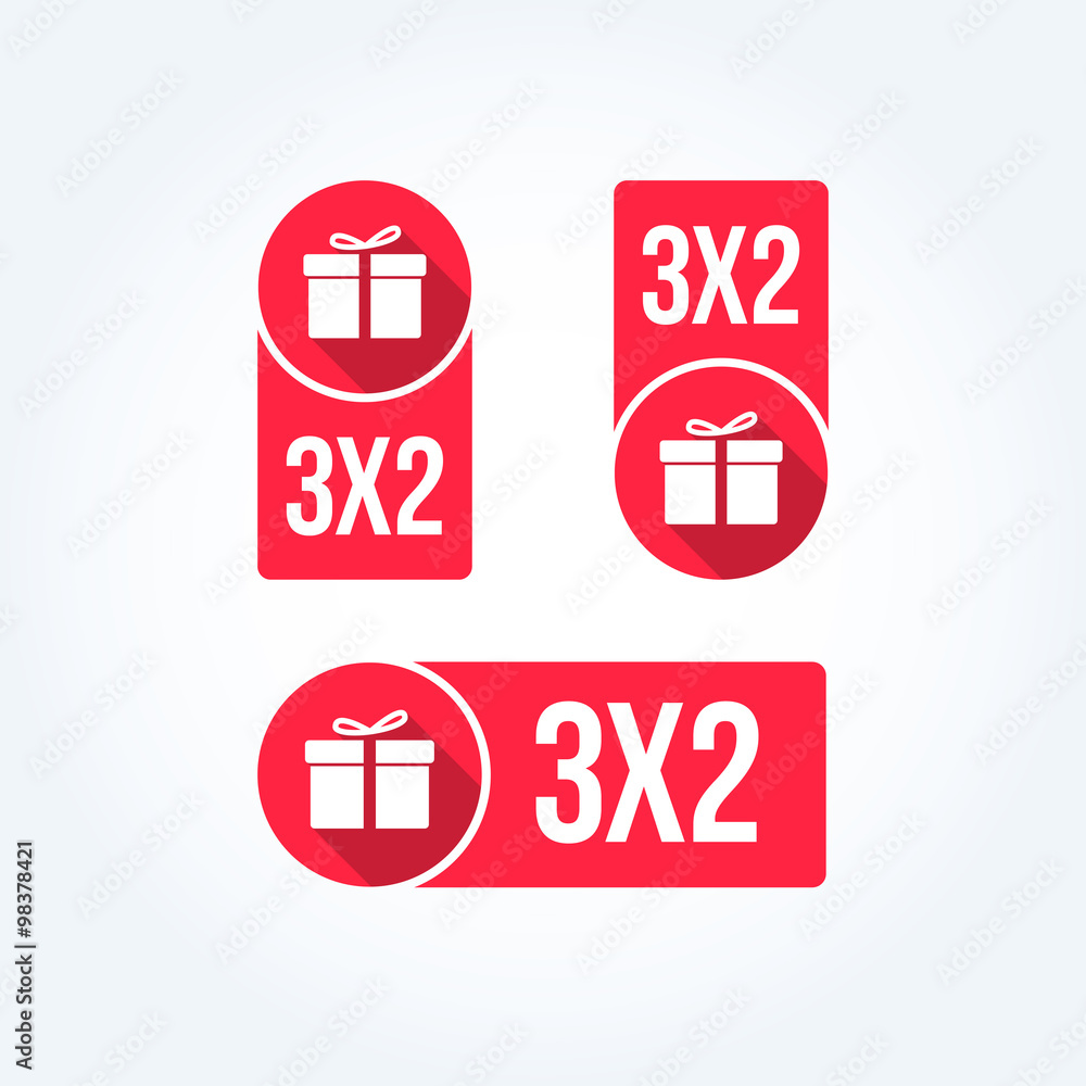 3x2 Labels vector de Stock | Adobe Stock