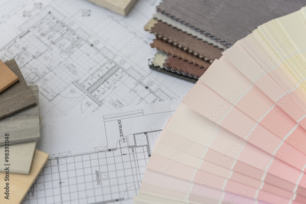 interior drawing with material color scheme Stock Photo | Adobe Stock