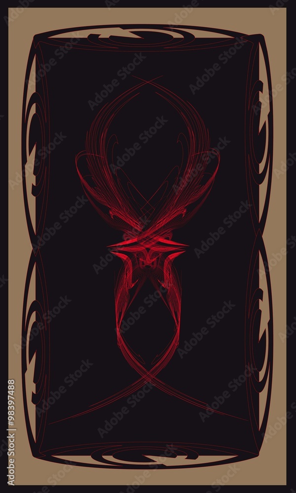 Tarot cards - back design. Demon Asmodeus Stock Vector | Adobe Stock