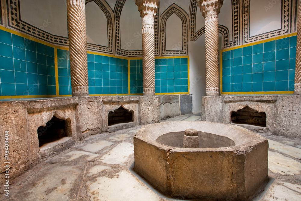 Old hamam bath in oriental style with columns Stock Photo | Adobe Stock