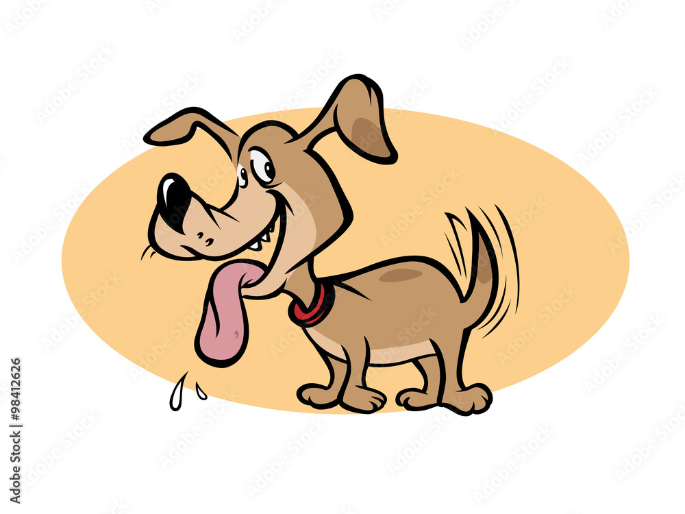 cartoon vector illustration of a dog panting Stock Vector | Adobe Stock