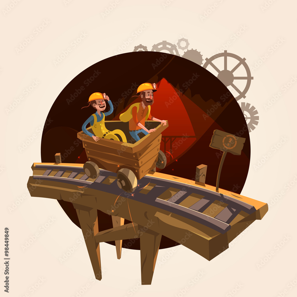 Mining cartoon concept Stock Vector | Adobe Stock