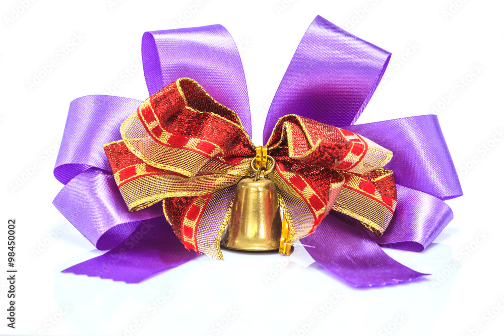 bell and ribbon with bow isolated Stock Photo | Adobe Stock