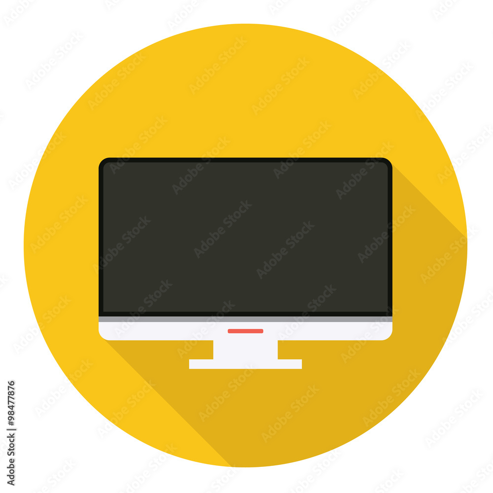 Desktop icon, flat design with long shadow Stock-Vektorgrafik | Adobe Stock