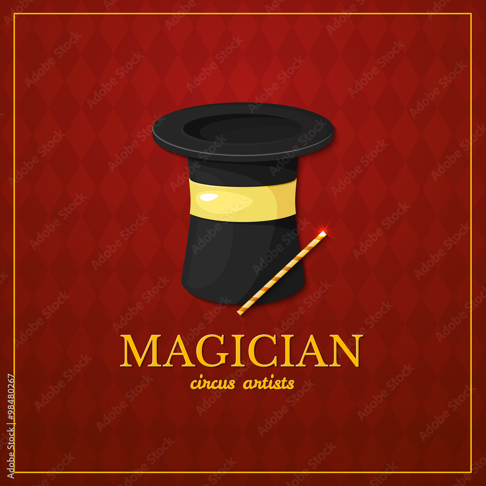 Magician logo, circus design, vector illustration Stock Vector | Adobe ...