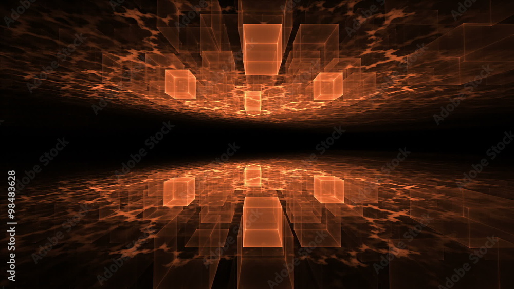 Dynamic translucent cubical horizon with plasma clouds, geometrical ...