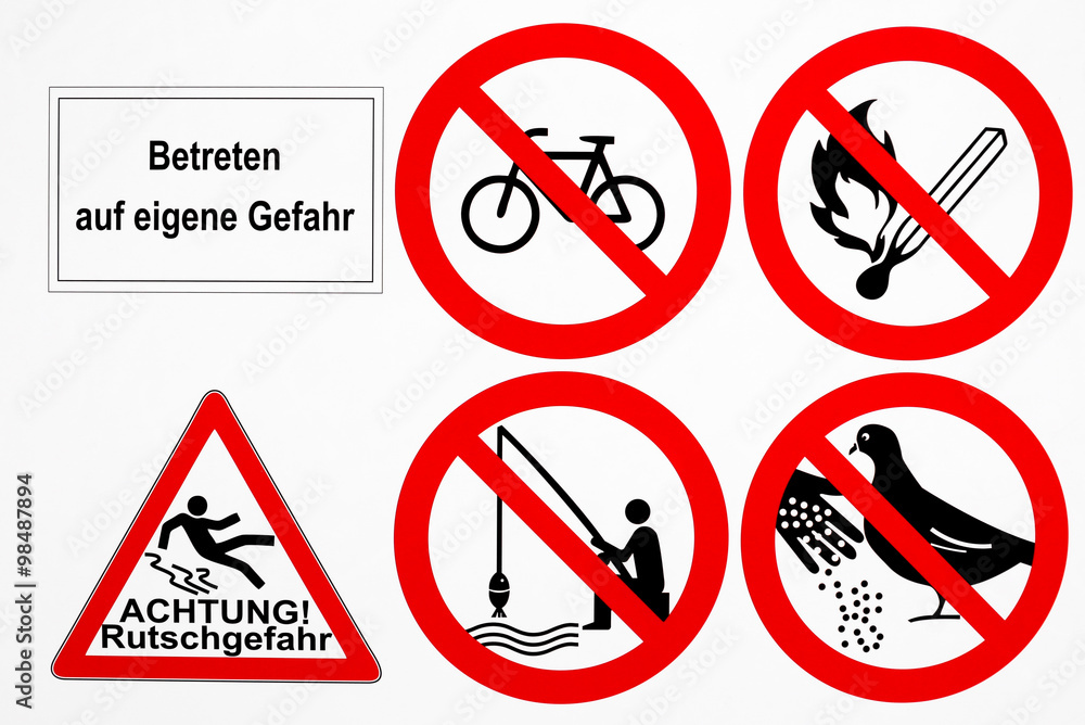 Verbotsschilder Stock-Illustration | Adobe Stock