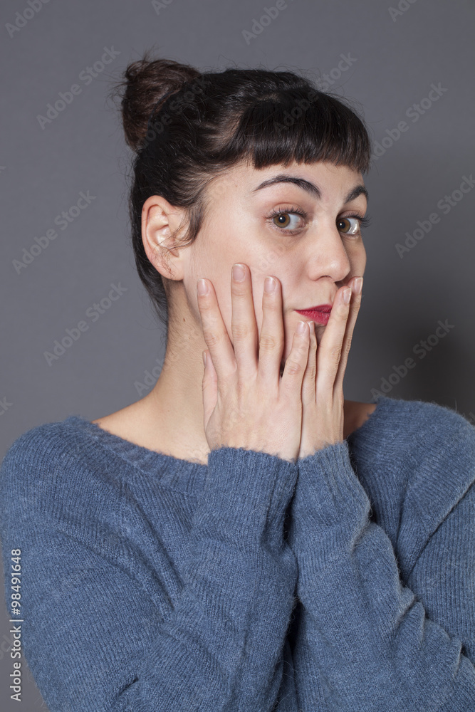 pride and arrogance - pretentious 20s girl with fair skin expressing ...
