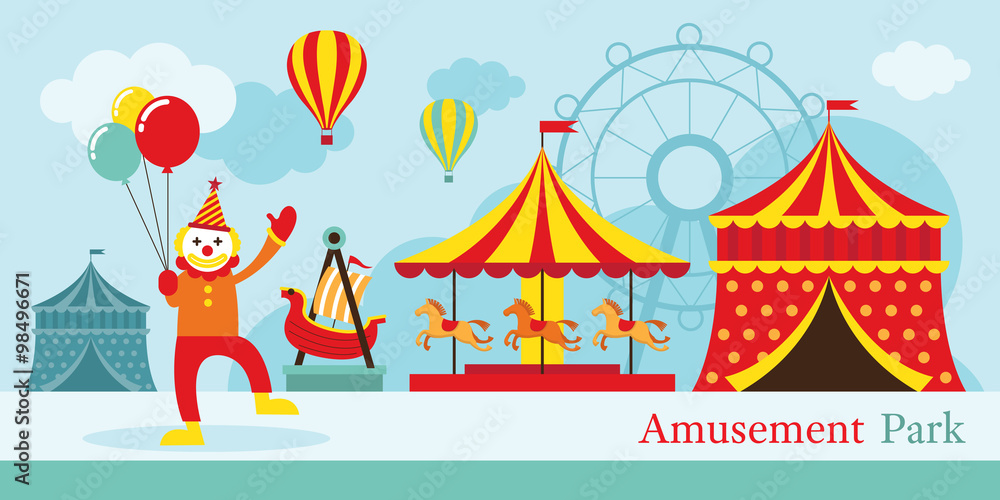 Cartoon Carnival Scene