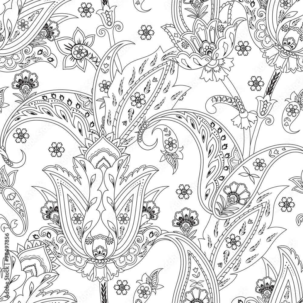 Paisley Flower Coloring Pages