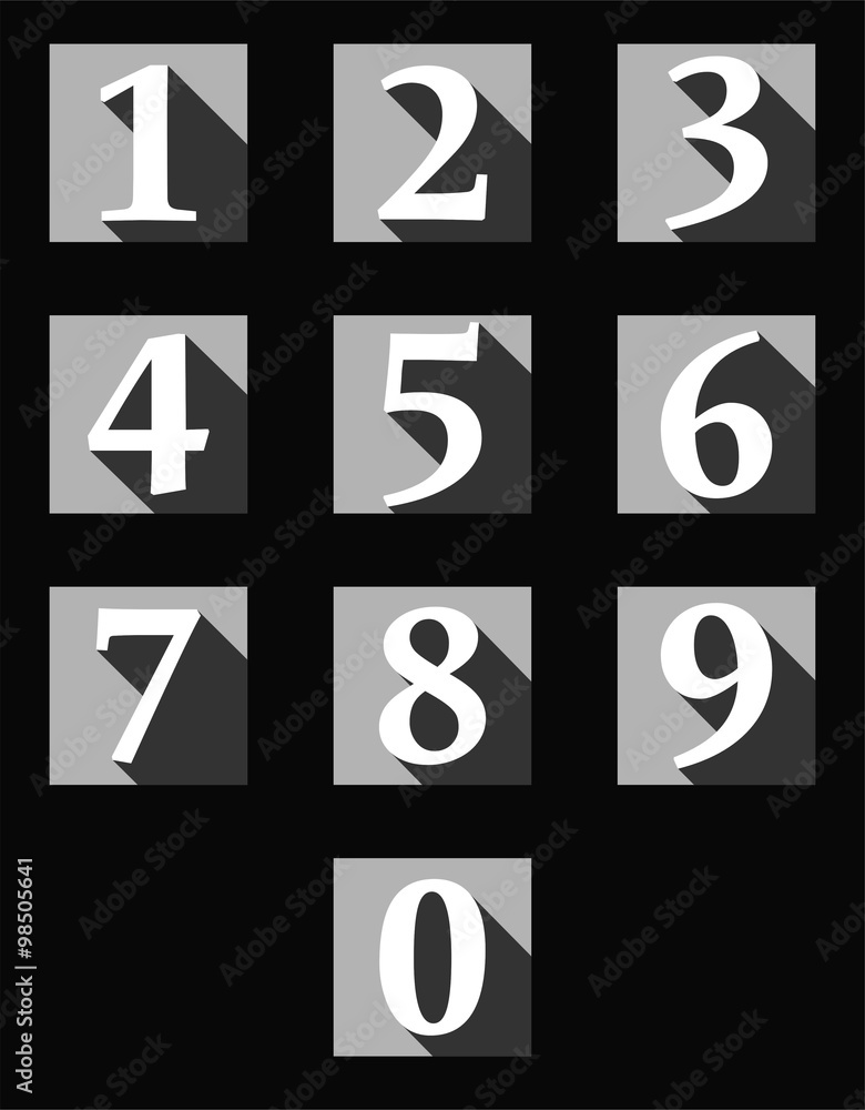 Numbers in black/white Stock Vector | Adobe Stock