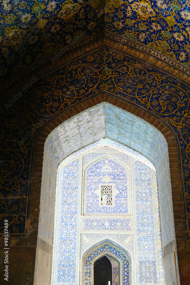 Beautiful interior of Imam Mosque in Isfahan, Iran. Stock Photo | Adobe ...