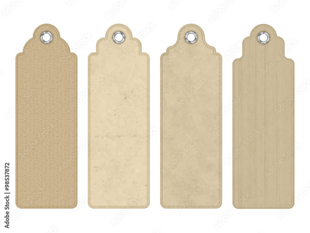 Vector Blank Vintage Cardboard Tags Stock Vector | Adobe Stock
