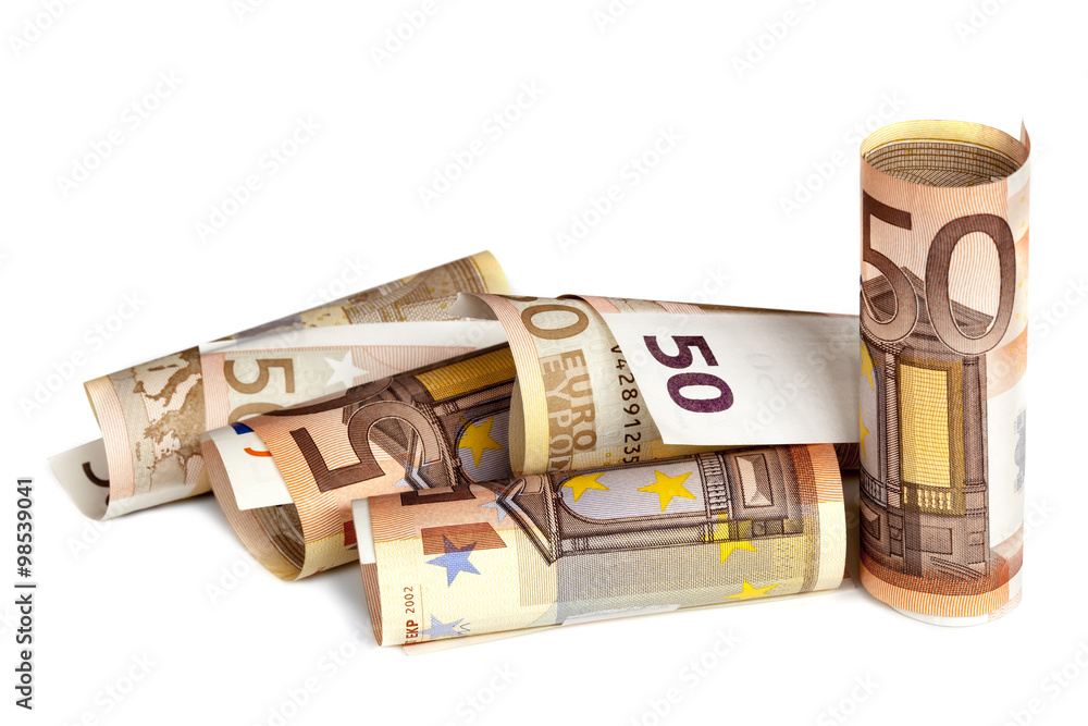 Euros Isolated on White Stock Photo | Adobe Stock