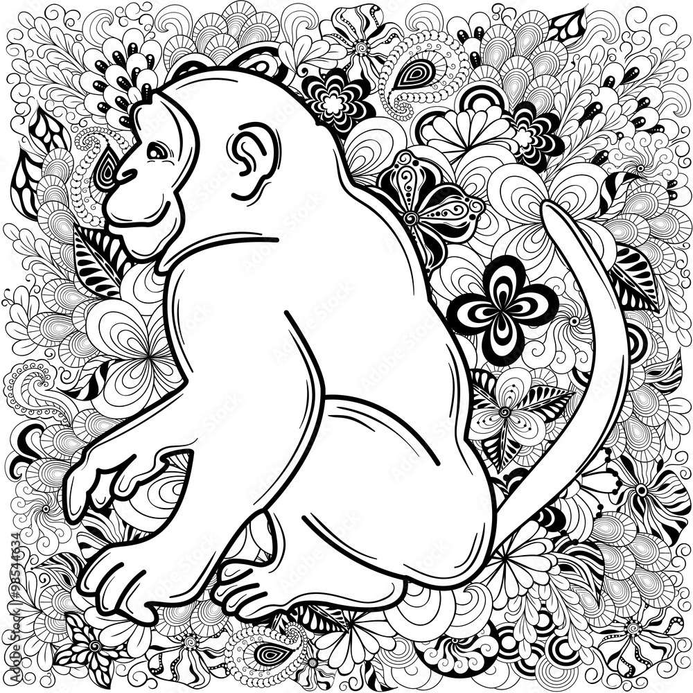 Monkey doodle Stock Vector | Adobe Stock