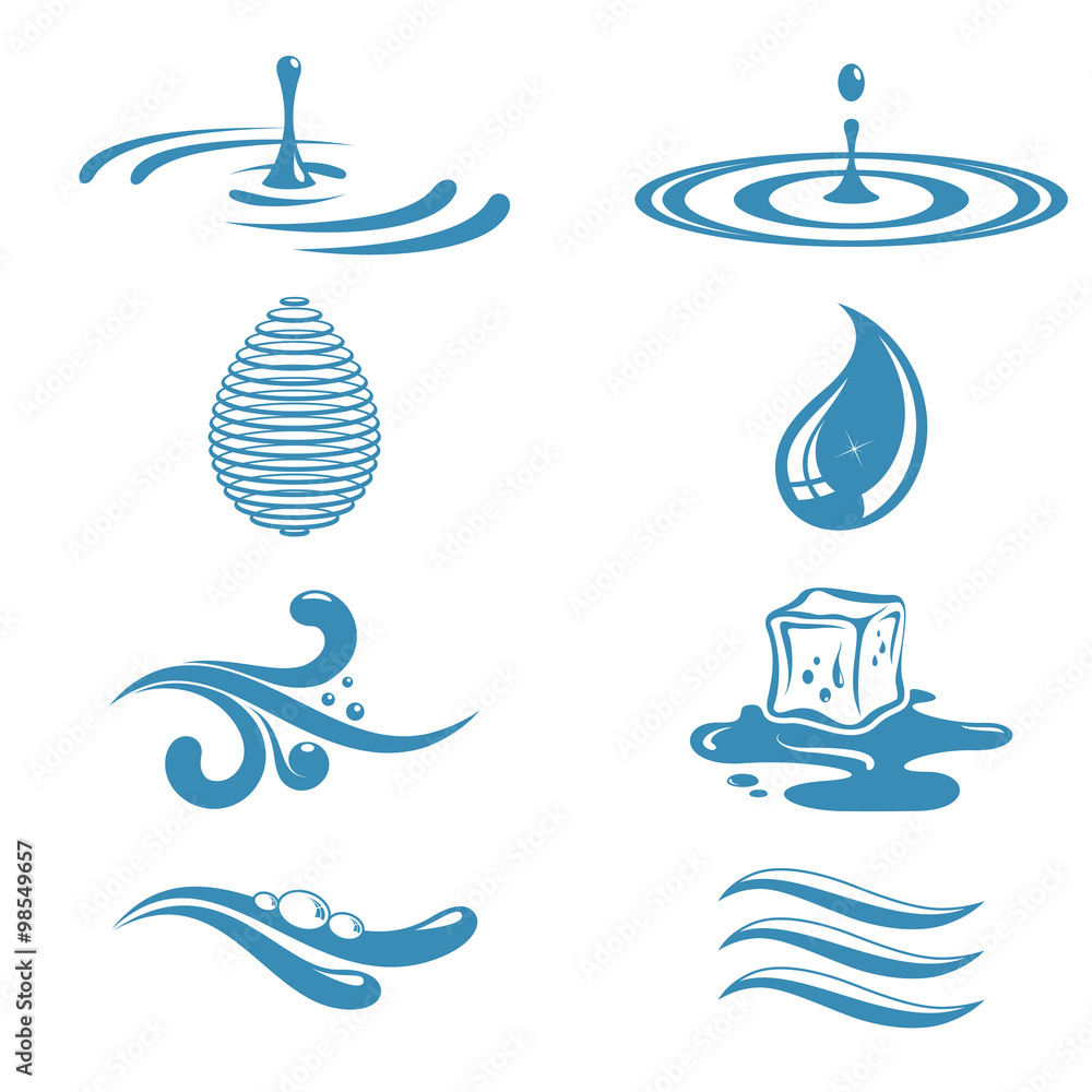 symbols of water Stock Vector | Adobe Stock