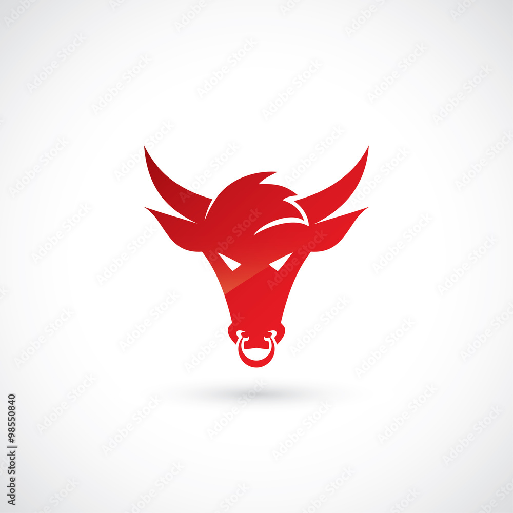 Bull head symbol Stock Vector | Adobe Stock