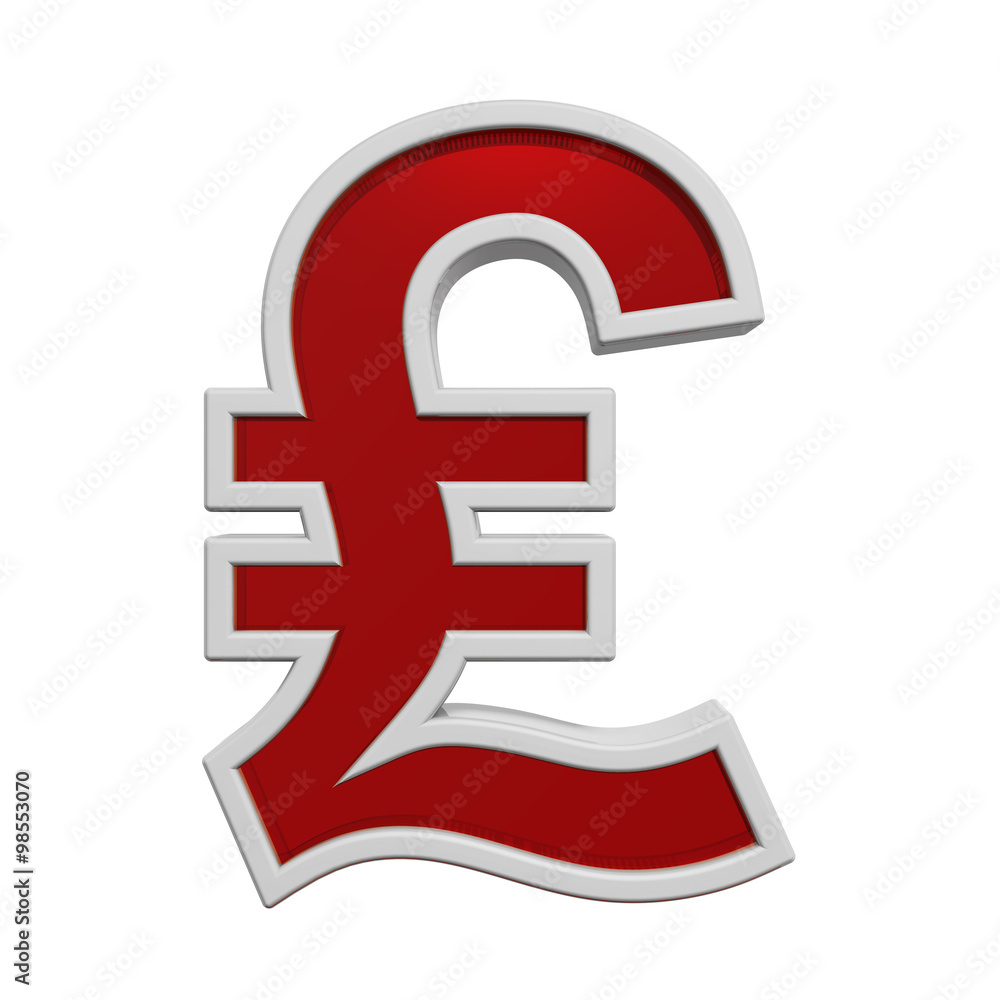 Pound sign from red glass with white frame alphabet set, isolated on ...