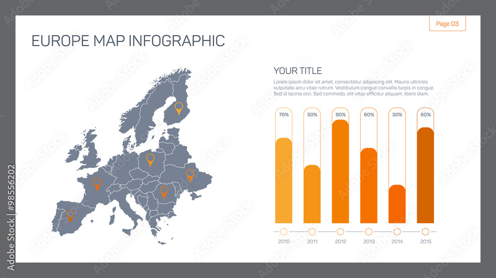 Europe map infographic template Stock Vector | Adobe Stock