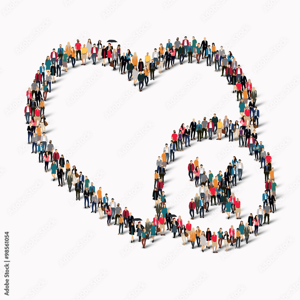 group people form heart love Stock Illustration | Adobe Stock