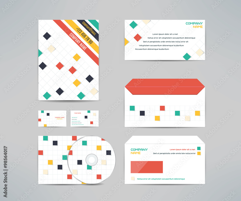 Vector corporate identity business kit with cd dvd cover, business card ...