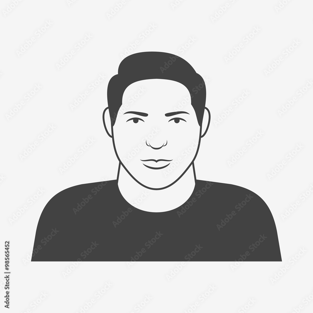 Man face monochrome icon Stock Vector | Adobe Stock