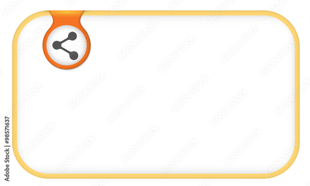 Yellow text frame for any text with share icon Stock-Vektorgrafik ...