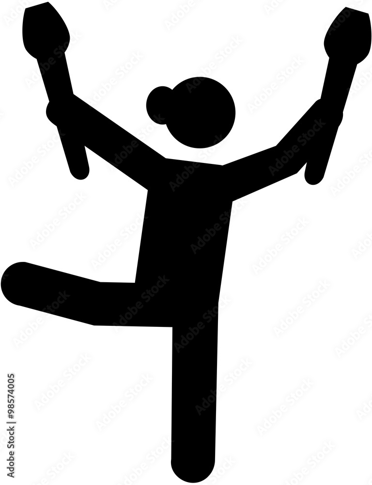 Gymnastics with clubs pictogram Stock Vector | Adobe Stock