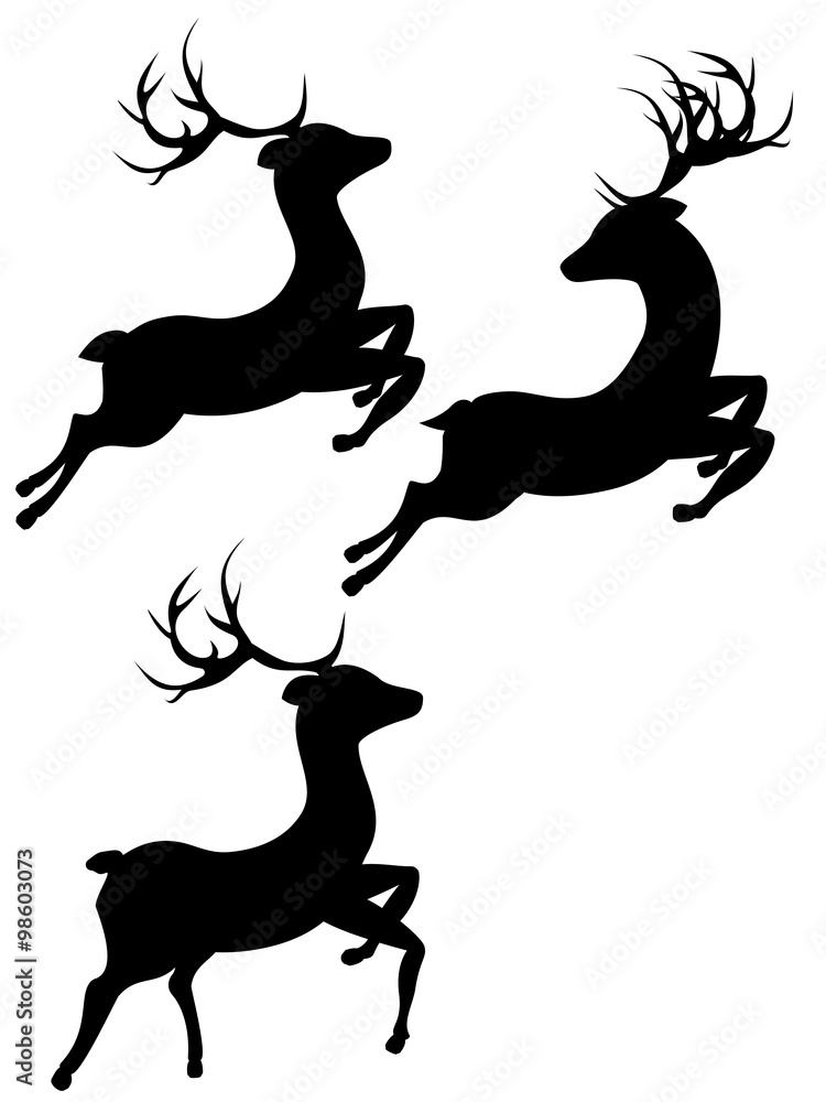 Cartoon Deer Silhouette Stock Vector | Adobe Stock