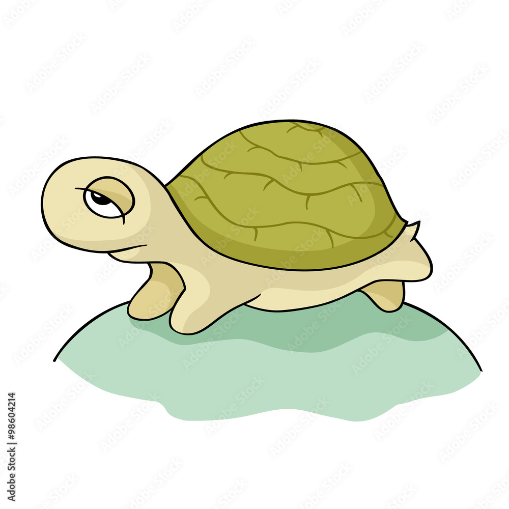 Sad Sea Turtle Cartoon