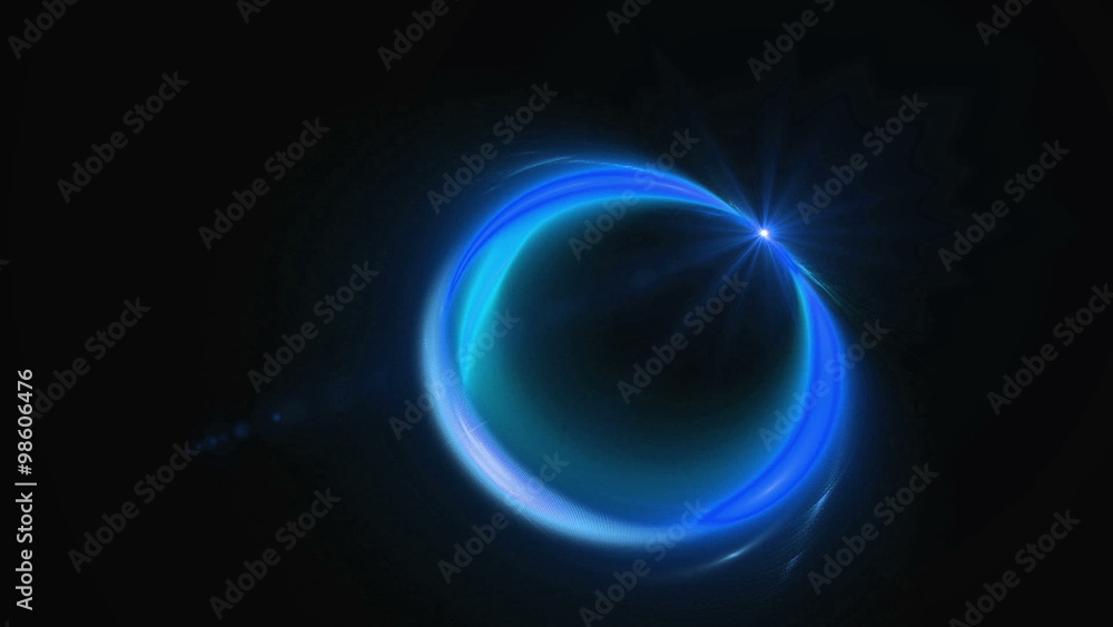 Dynamic blue rotational motion forming a circle with flare, circular ...