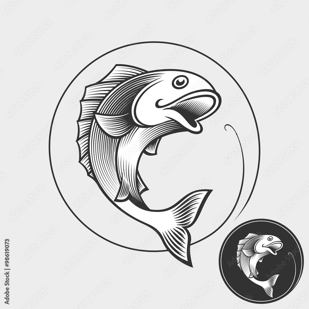 Vecteur Stock Fishing sign template - Vector Illustration. Vector ...