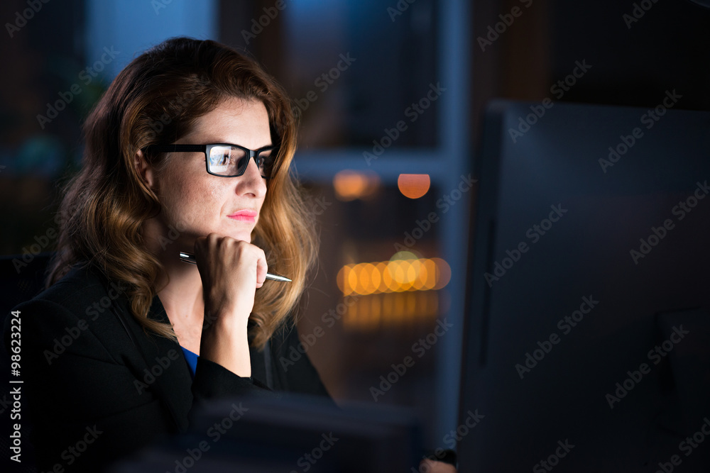 Reading important information Stock Photo | Adobe Stock