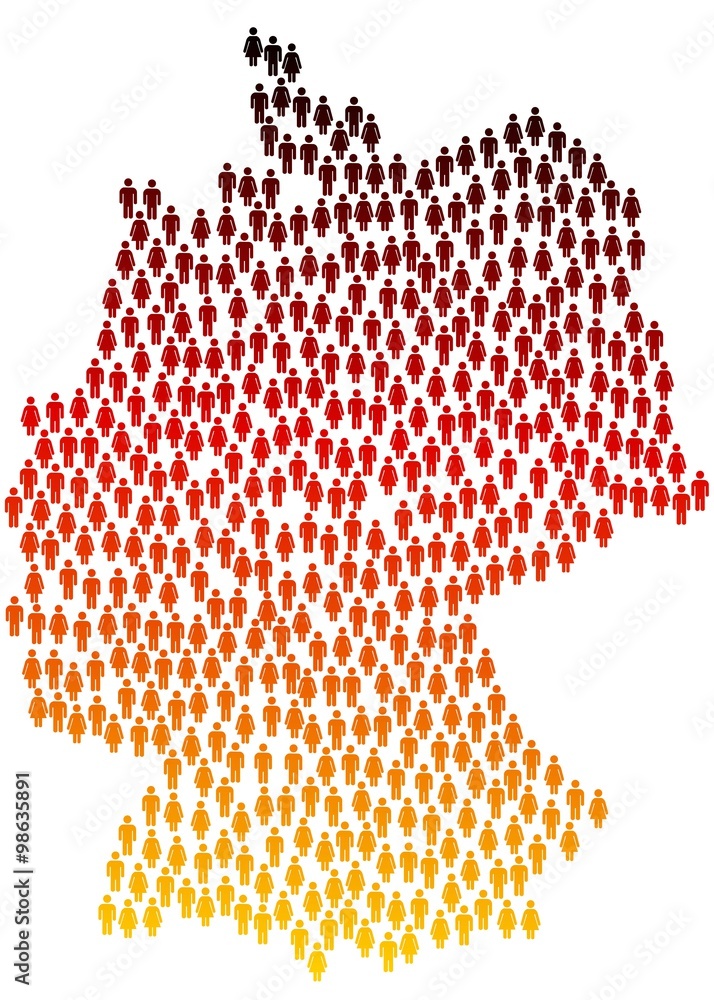 The German Map with People Stock-Vektorgrafik | Adobe Stock