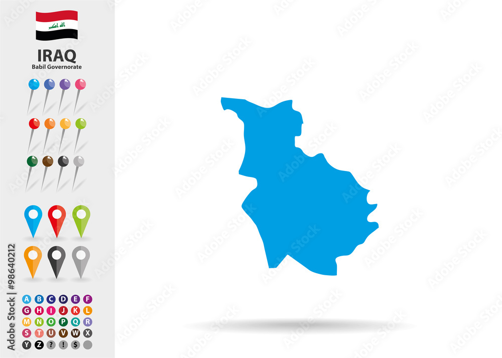Map of Babil in Iraq Stock Vector | Adobe Stock
