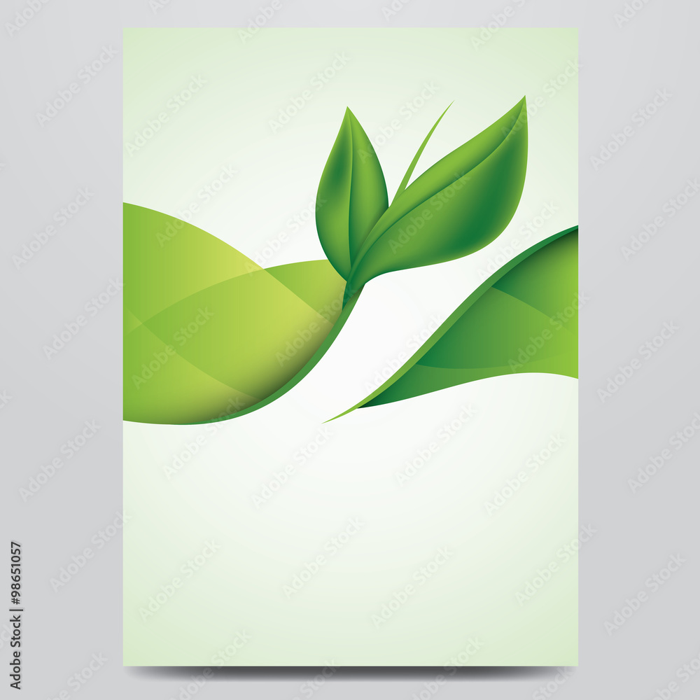 Vector eco flyer, poster, brochure, magazine cover template. Modern ...